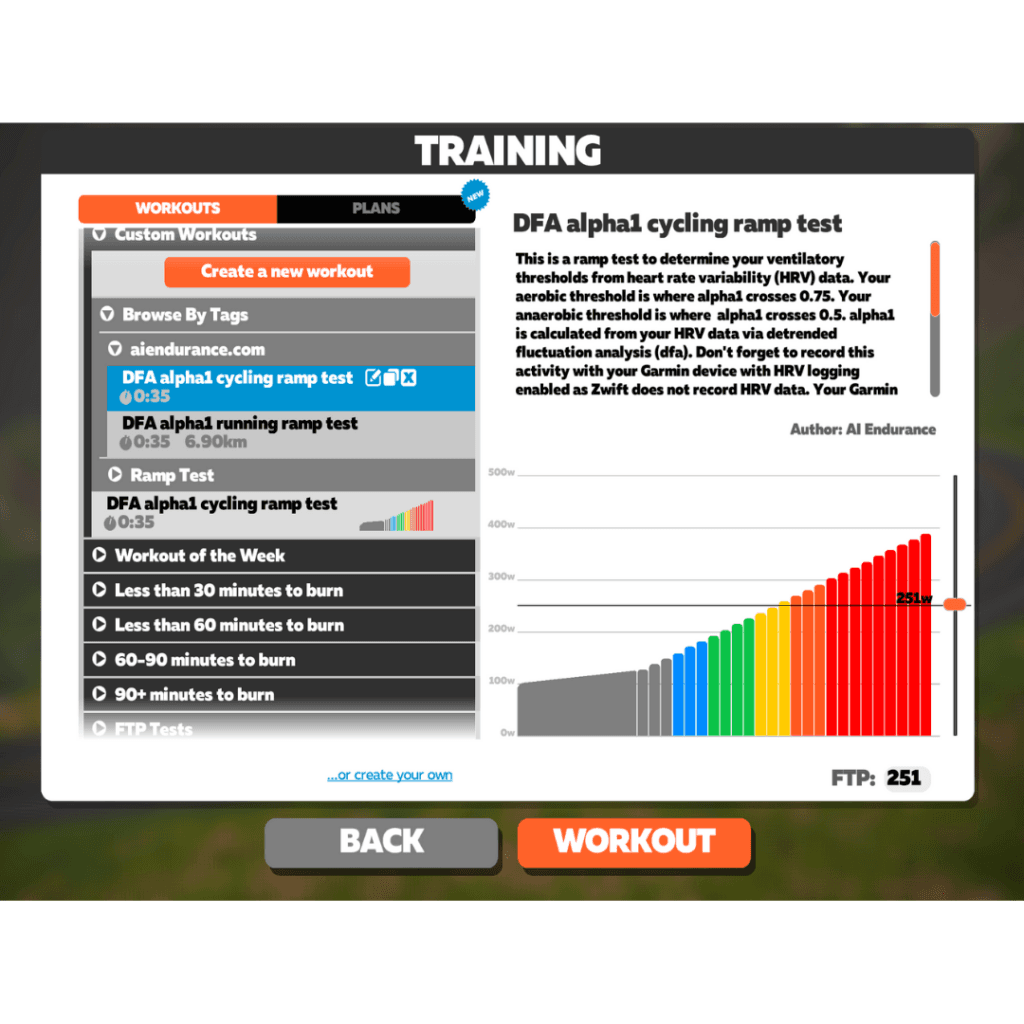 The DFA alpha 1 app for threshold tracking (Garmin, Zwift) | AI Endurance